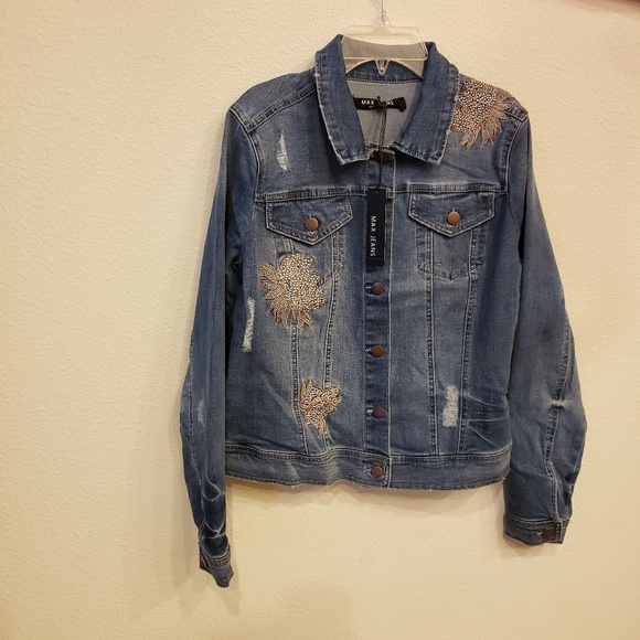 Max Jeans | Jackets & Coats | Max Jeans Womens Denim Jacket Embroidered ...